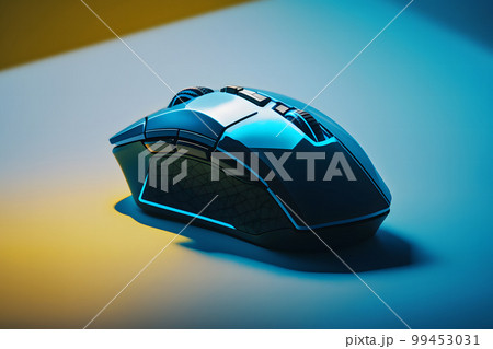Futuristic custom PC mouse concept with glowing...のイラスト素材 [99453031 ...