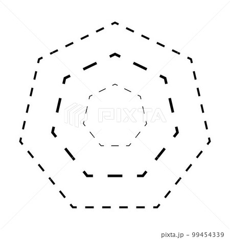 Tracing heptagon shape symbol, dashed and...のイラスト素材 [99454339] - PIXTA