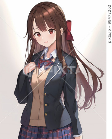 ブレザー 制服 女子生徒 JK「AI生成画像」のイラスト素材 [99472262] - PIXTA