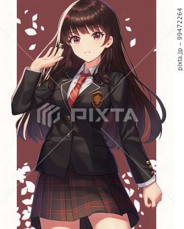 ブレザー 制服 女子生徒 JK「AI生成画像」のイラスト素材 [99472264] - PIXTA