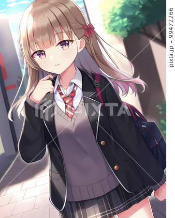 ブレザー 制服 女子生徒 JK「AI生成画像」のイラスト素材 [99472266] - PIXTA