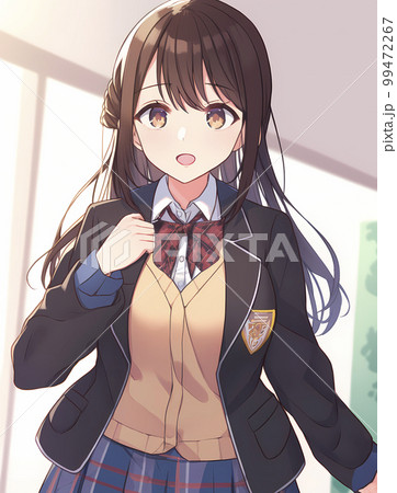 ブレザー 制服 女子生徒 JK「AI生成画像」のイラスト素材 [99472267] - PIXTA
