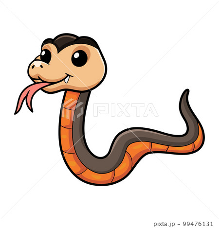 Cute golden crowned snake cartoonのイラスト素材 [99476131] - PIXTA