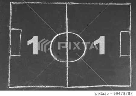 scoreboard with a score of 1:1. symbol of team...のイラスト素材 [99478787] - PIXTA