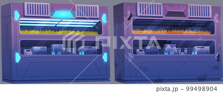 Accident and destruction while scientists...のイラスト素材 [99498904] - PIXTA