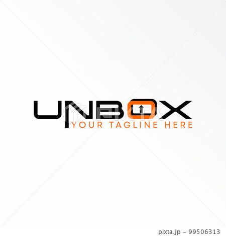 Letter or word UNBOX sans serif font with Arrow...のイラスト素材 [99506313 ...