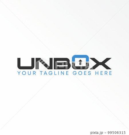 Letter or word UNBOX sans serif font with Up or...のイラスト素材 [99506315 ...