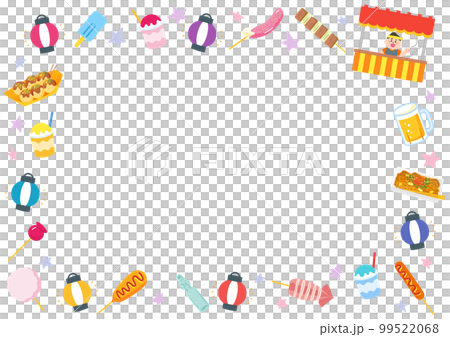 Illustration frame summer festival/ennichi - Stock Illustration ...