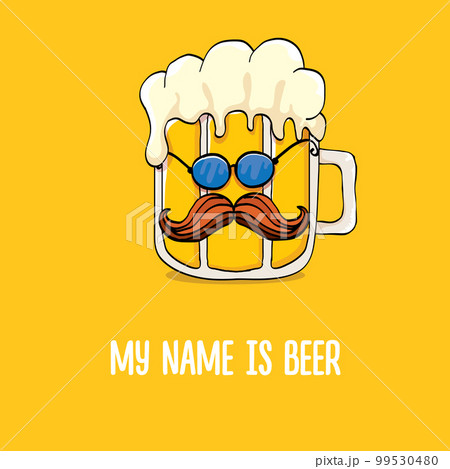 vector cartoon funky beer glass character with...のイラスト素材 [99530480] - PIXTA