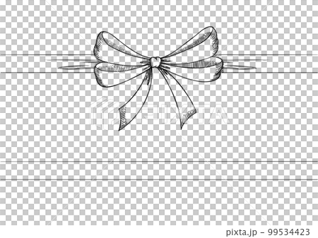 Line drawing set of ribbons. Hand drawn vector... - Stock Illustration ...