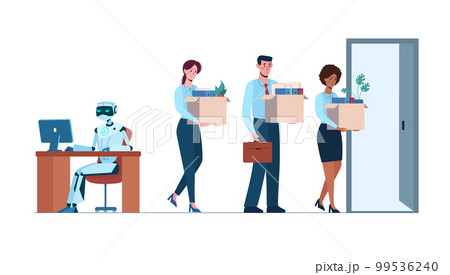 Artificial intelligence replaced humans, they...のイラスト素材 [99536240] - PIXTA