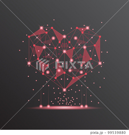 red heart technology valentine background...のイラスト素材 [99539880] - PIXTA