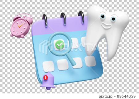 3d calendar with dental molar teeth model,... - Stock Illustration ...