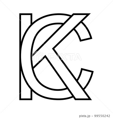 Logo sign kc ck, icon double letters logotype b cのイラスト素材 [99550242] - PIXTA