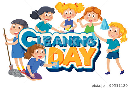 Cleaning day text bannerのイラスト素材 [99551120] - PIXTA