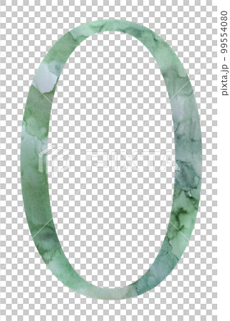 Watercolor teal green number 0 isolated...のイラスト素材 [99554080] - PIXTA