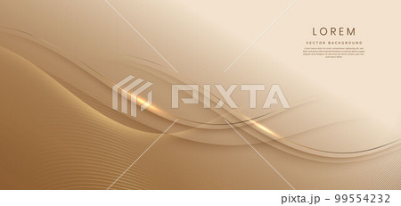Abstract gold curved lines elegant on gold...のイラスト素材 [99554232] - PIXTA
