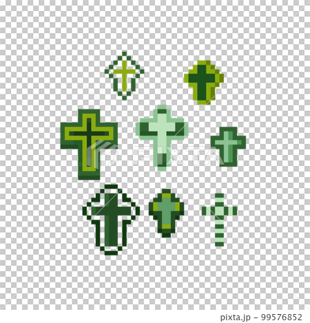 Set of monochrome pixel cross icon.のイラスト素材 [99576852] - PIXTA