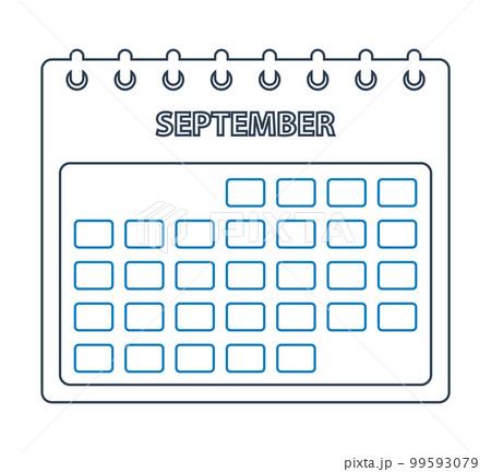 September Calendar line Icon. Editable vector EPS.のイラスト素材 [99593079 ...
