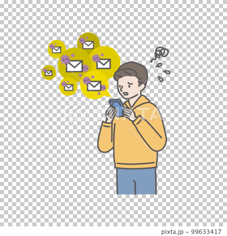 Boy confused by receiving junk mail one after... - Stock Illustration ...