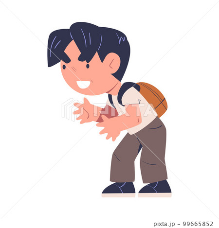Hoodlum boy with evil smile mocking at someone,...のイラスト素材 [99665852 ...