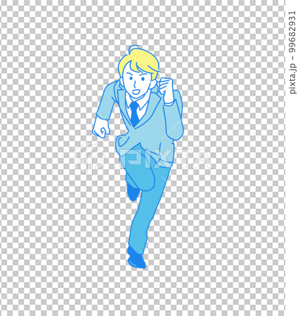 A boy in a uniform who starts dashing with a... - Stock Illustration ...