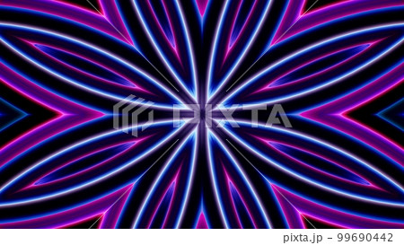 Glowing Psychedelic Neon Flower Shape Light...のイラスト素材 [99690442] - PIXTA