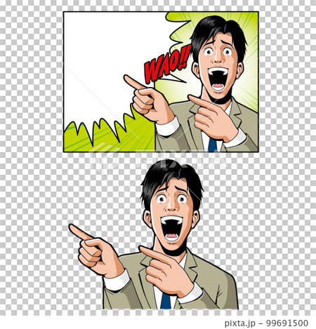 A businessman who introduces American comic touch - Stock Illustration ...