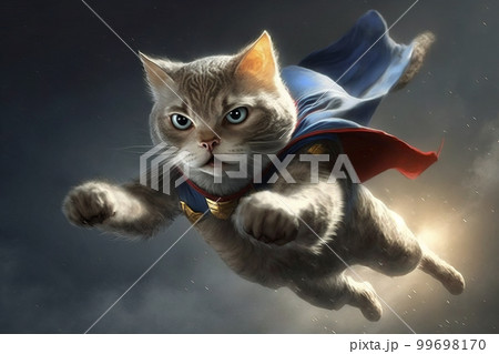 Cat superman conceptのイラスト素材 [99698170] - PIXTA
