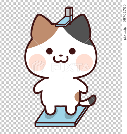 Calico cat measuring height - Stock Illustration [99701799] - PIXTA