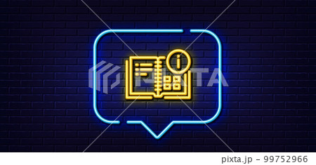Neon light speech bubble. Instruction info line...のイラスト素材 [99752966] - PIXTA