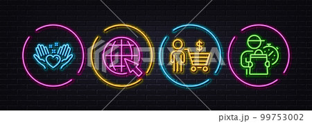 Buyer, Internet and Hold heart minimal line...のイラスト素材 [99753002] - PIXTA