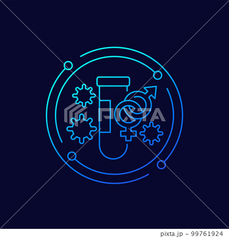 STD testing icon, linear designのイラスト素材 [99761924] - PIXTA