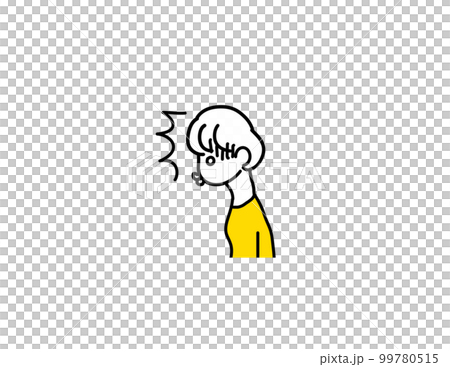 Female upper body facing left shock sad - Stock Illustration [99780515 ...
