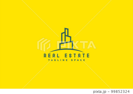 real estate logo with township building designのイラスト素材 [99852324] - PIXTA