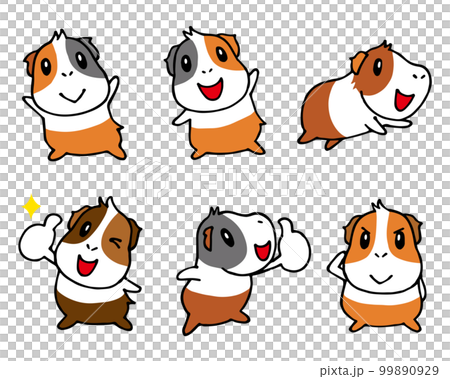 Loose hand-drawn set of guinea pig characters 1... - Stock Illustration ...
