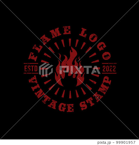 Vintage retro Flame Logo Stamp Design Inspirationのイラスト素材 [99901957] - PIXTA