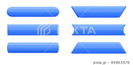 Rectangular long button with rounded and sharp...のイラスト素材 [99963976] - PIXTA