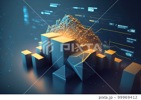 Data abstract concept with clusters, particles...のイラスト素材 [99969412] - PIXTA