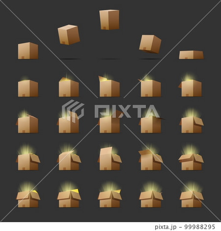 Jumping cartoon animated gift box sprite,...のイラスト素材 [99988295] - PIXTA