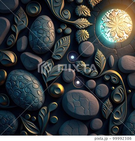 Fantasy stones abstract background with...のイラスト素材 [99992386] - PIXTA