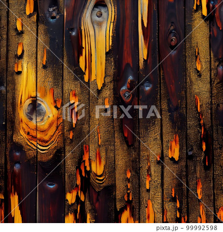 Shou Sugi Ban dyed wood surface abstract...のイラスト素材 [99992598] - PIXTA