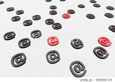 Email marks or at sign icon on white background...のイラスト素材 [99999714 ...