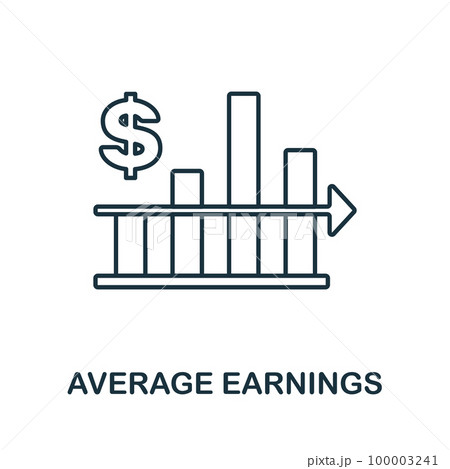 Average Earnings flat icon. Colored element...のイラスト素材 [100003241] - PIXTA