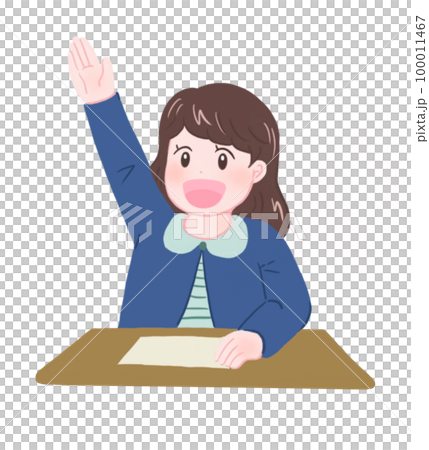 girl presenting in class - Stock Illustration [100011467] - PIXTA