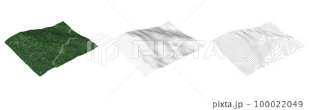 set of isometric map mountain object. isometric...のイラスト素材 [100022049 ...