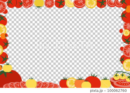 Colorful tomato frame postcard - Stock Illustration [100062760] - PIXTA