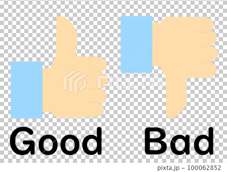 Good and bad hand sign icons. Good & Bad. - Stock Illustration ...