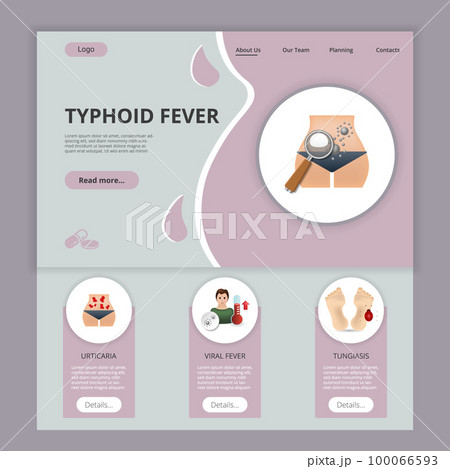 Typhoid fever flat landing page website...のイラスト素材 [100066593] - PIXTA