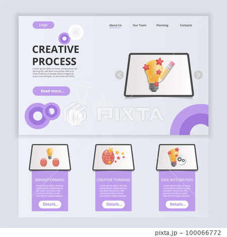 Creative process flat landing page website...のイラスト素材 [100066772] - PIXTA